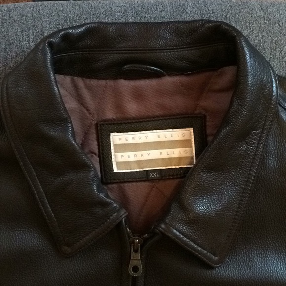 Perry Ellis | Jackets & Coats | Perry Ellis Genuine Leather Jacket ...